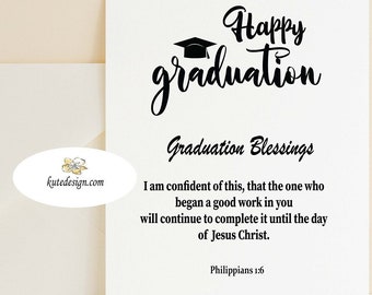 Graduation Scripture Cards, 6 Printable Bible Verse Graduation Cards ...