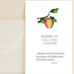 Printable Teacher Appreciation Card, Spiritual Teacher Card, Bible ...