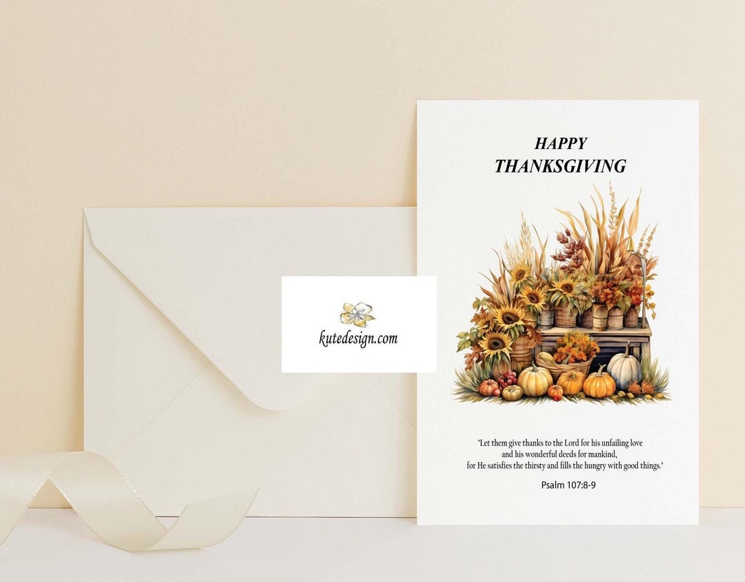 Printable Christian Thanksgiving Card, Thanksgiving Scripture Card ...