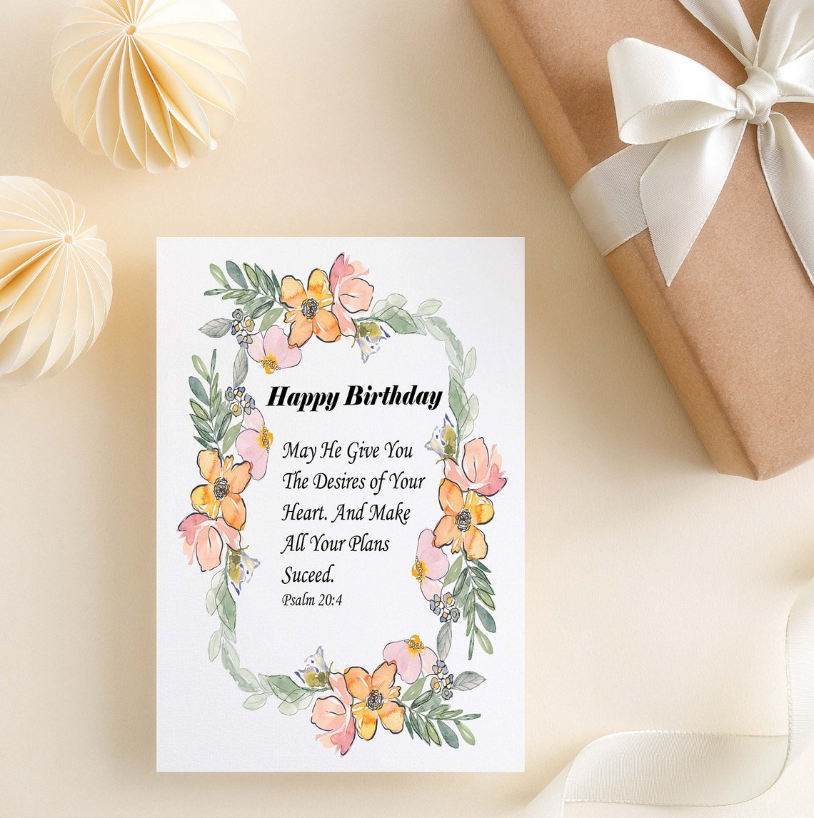 Printable Religious Birthday Card, Bible Verse Card, Spiritual Birthday ...