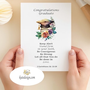 Printable Graduation Card, Religious Graduation Card, Highschool ...