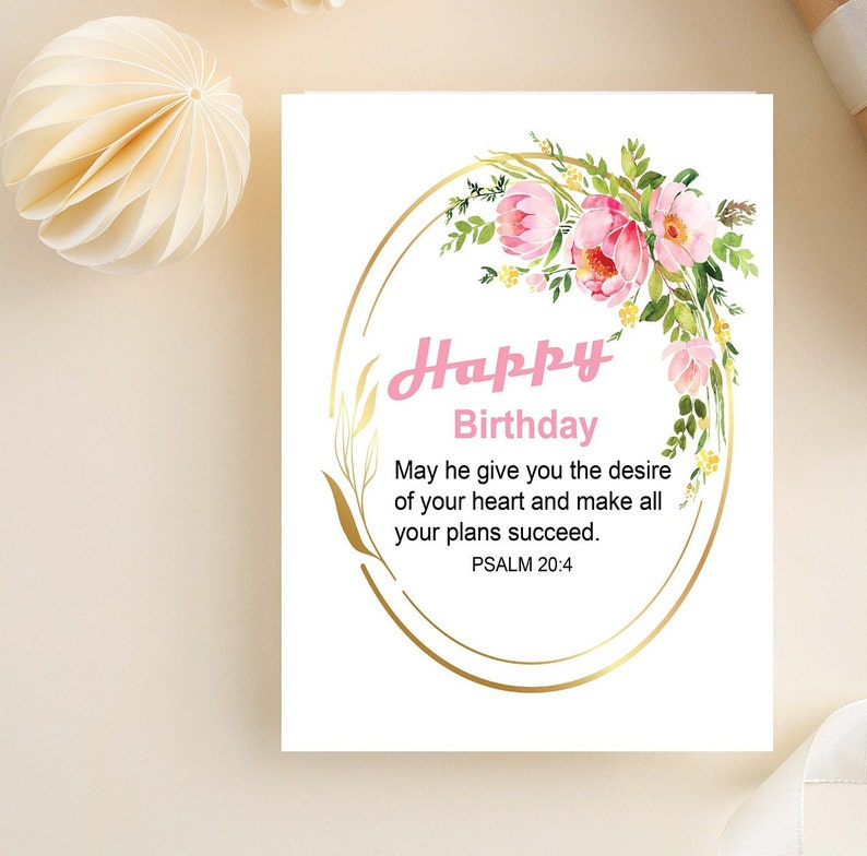 Printable Christian Birthday Card, Religious Birthday Card, Floral ...