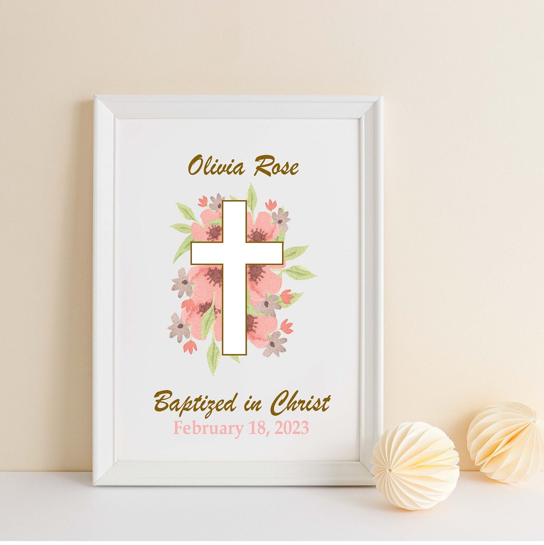 Personalized Baptism Sign, Girl Baptism, Baptism Decoration, Printable ...