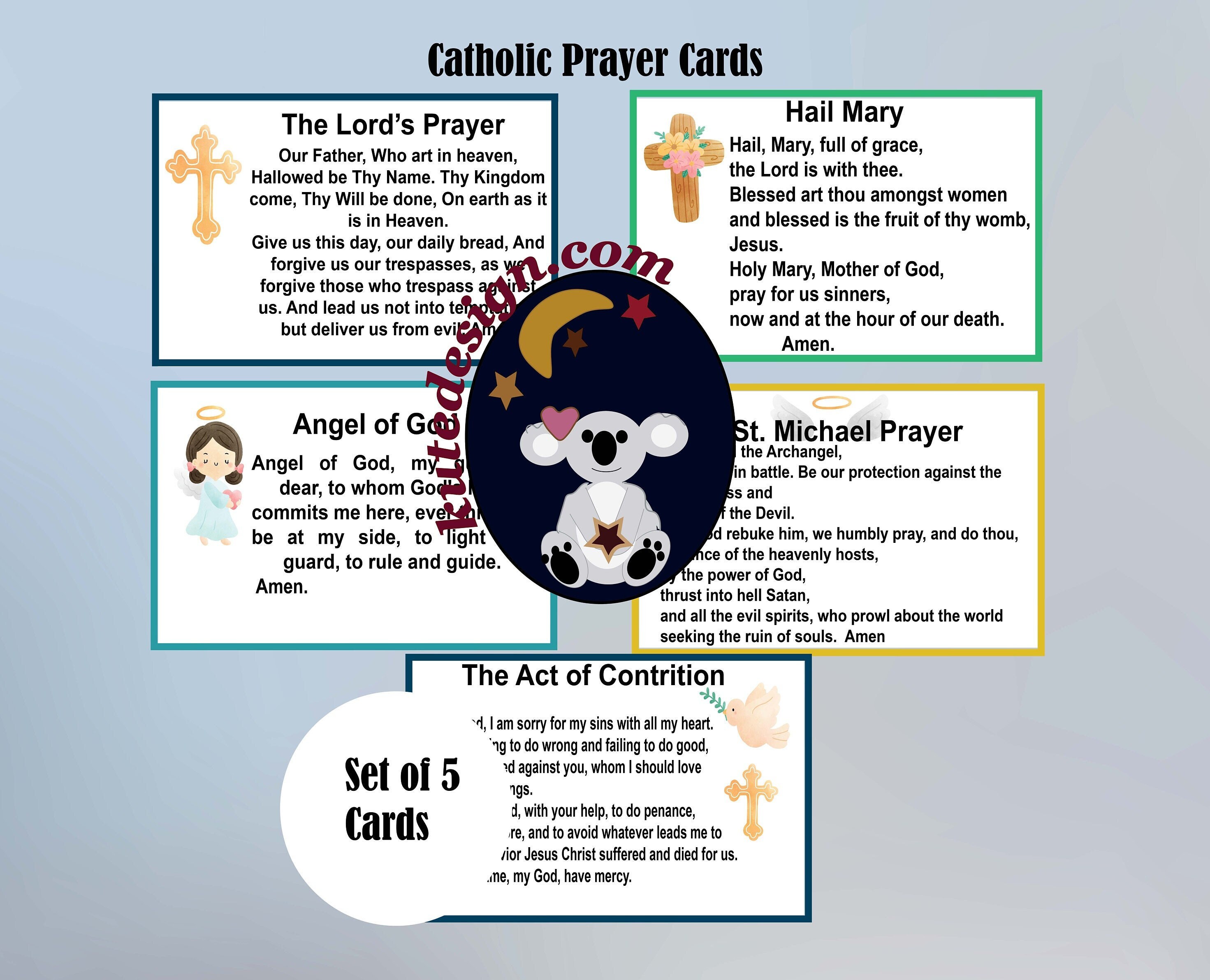 Catholic Prayer Cards, Common Catholic Prayers, Printable Prayer Card ...