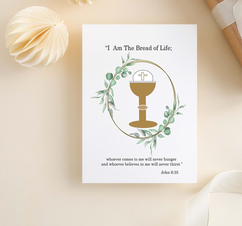 Printable First Communion Card Catholic Card Christian Card - Etsy
