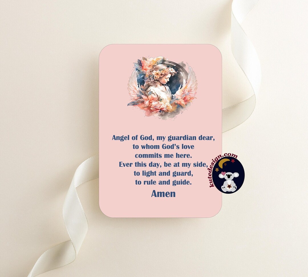 Printable Prayer Card, Digital Download, Catholic Prayer Card, Angel of ...