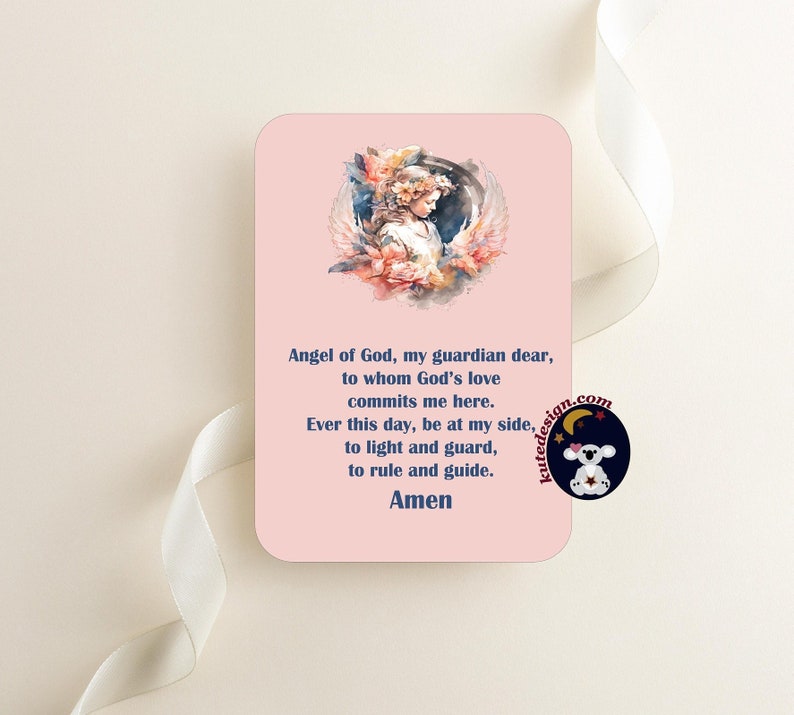 Printable Prayer Card, Digital Download, Catholic Prayer Card, Angel of ...