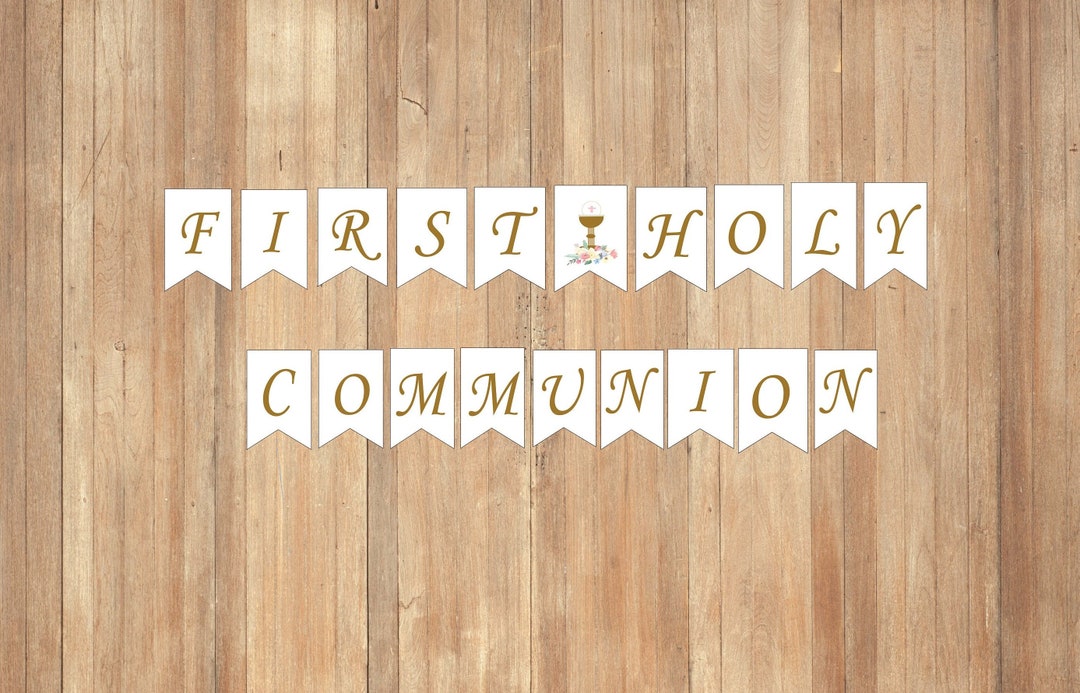 First Holy Communion Banner Printable Banner Holy Communion - Etsy