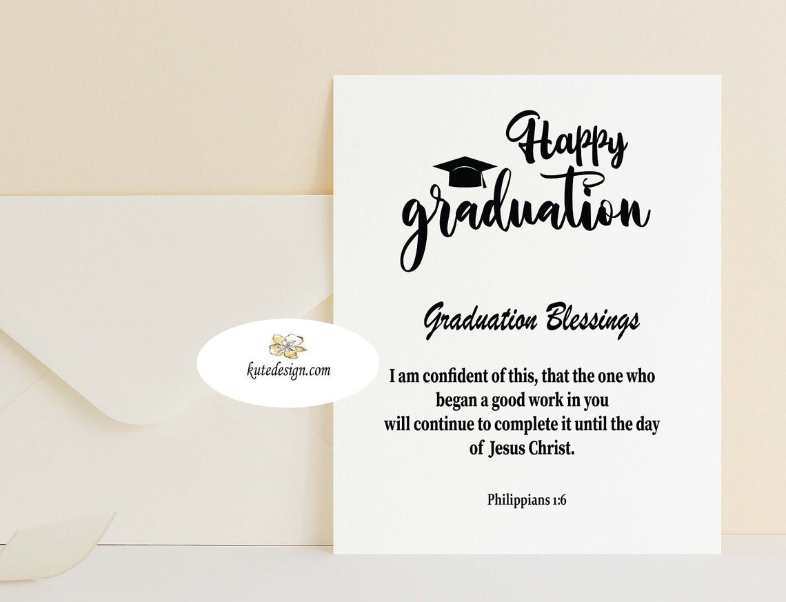 Printable Graduation Card, Christian Graduation Card, Bible Verse Card ...