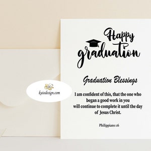 Printable Graduation Card, Christian Graduation Card, Bible Verse Card ...
