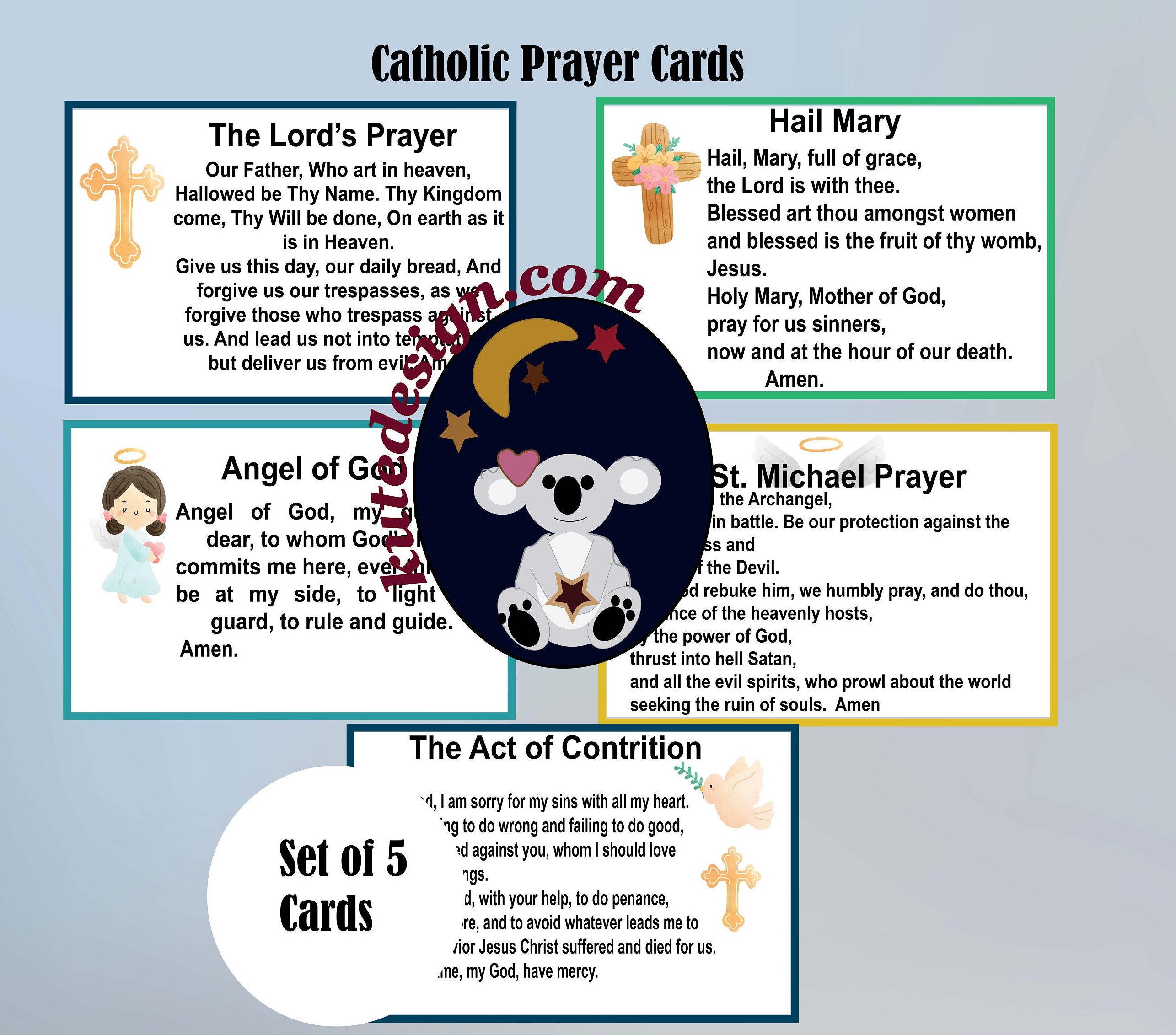 Laminated Prayer Cards, Catholic Prayer Cards, Prayer Cards for Kids ...