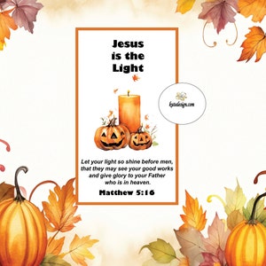 Printable Christian Halloween Scripture Cards, Scripture Handouts ...