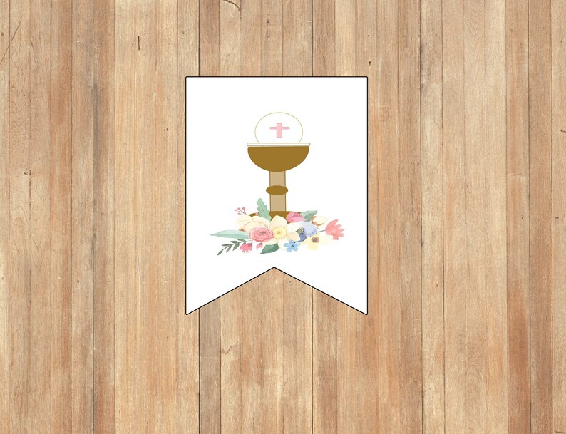 First Holy Communion Banner, Printable, Communion Decoration, Digital ...