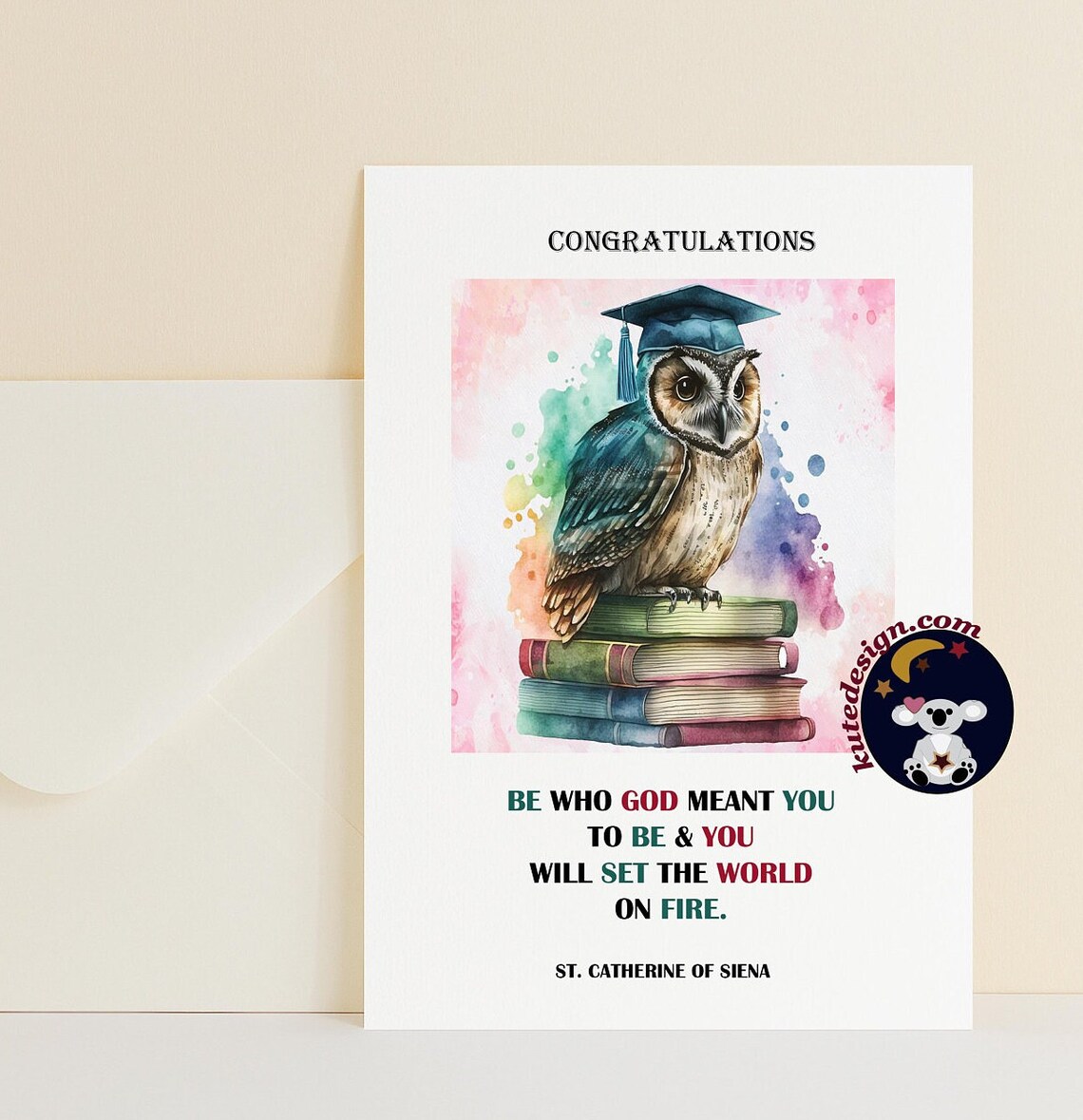 Printable Graduation Card, Catholic Card, St. Catherine of Siena ...