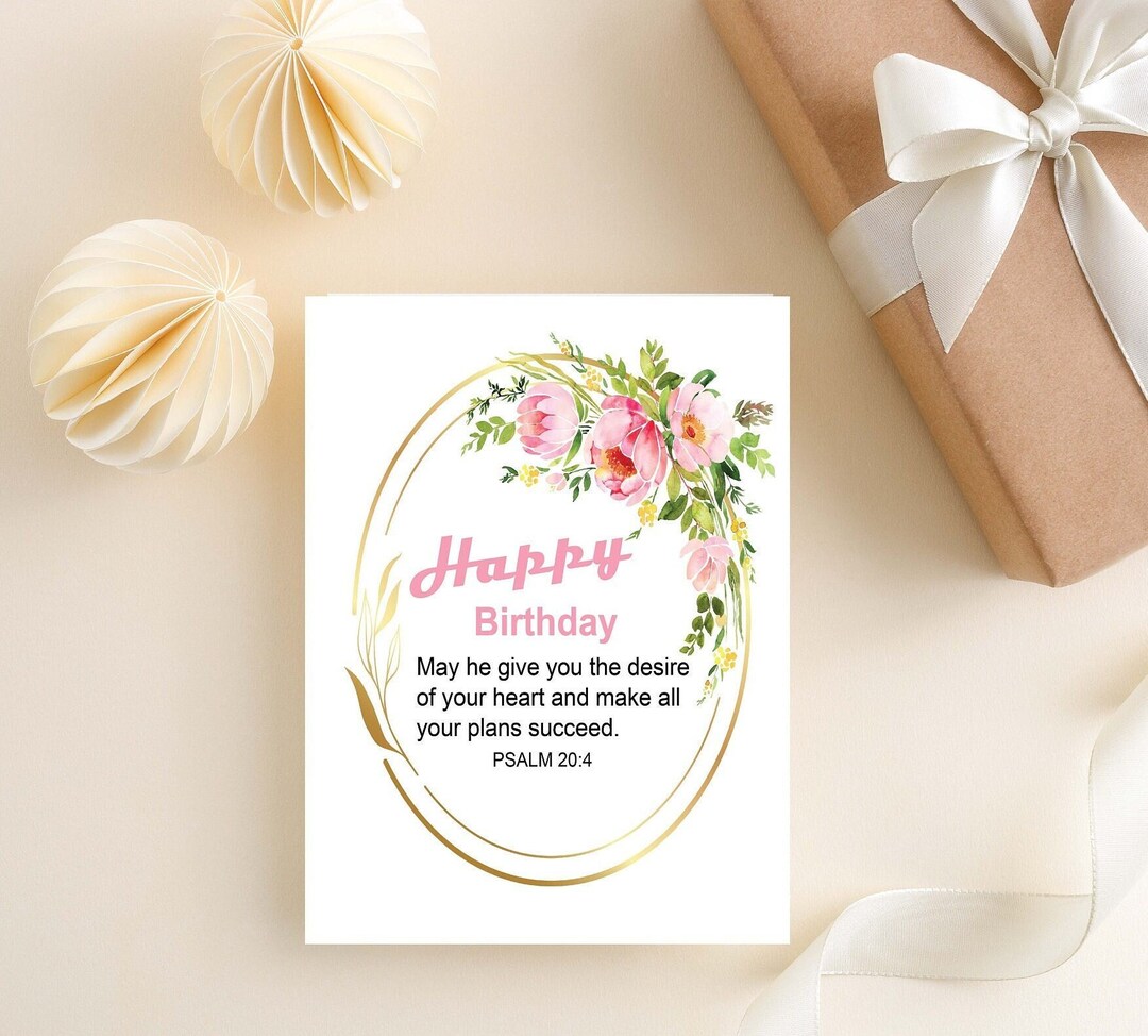Printable Christian Birthday Card, Religious Birthday Card, Floral ...