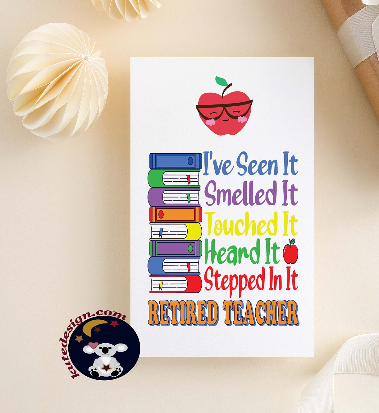 Teacher Retirement Card, Funny Teacher Retirement Card, Blank Card ...