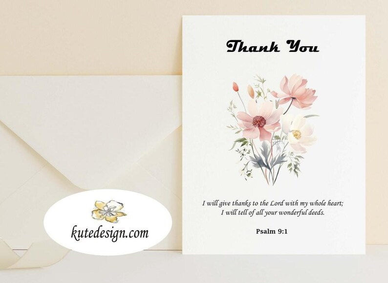 Printable Religious Thank You Card, Bible Verse Thank You, Scripture ...