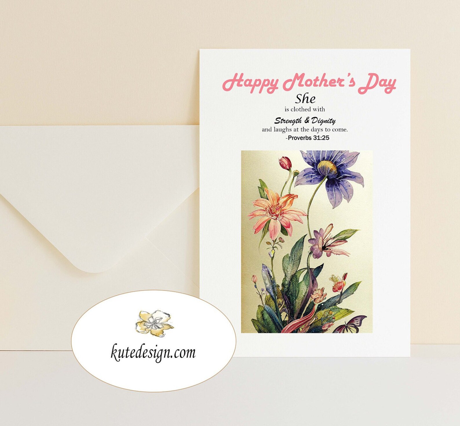 Christian Mother's Day Card, Printable Mother's Day Card, Proverbs 31: ...