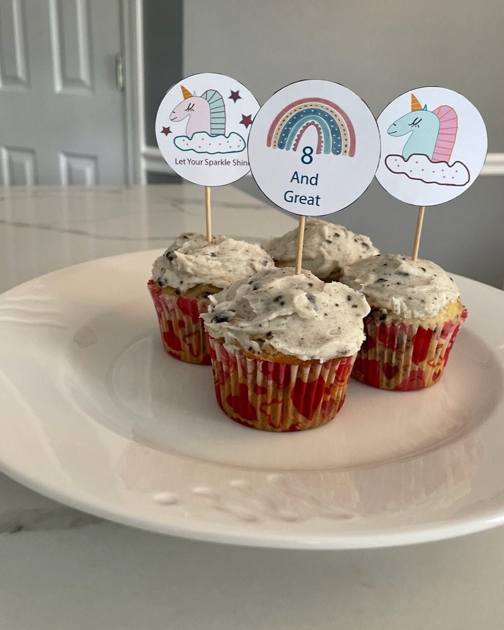 Girl Cupcake Toppers, Printable Cake Toppers, Unicorn Birthday, Unicorn ...