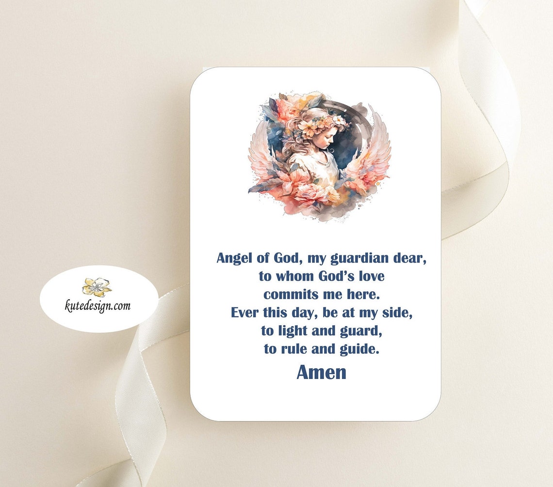 Printable Prayer Card, Digital Download, Catholic Prayer Card, Angel of ...