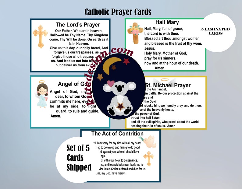 Laminated Prayer Cards, Catholic Prayer Cards, Prayer Cards for Kids ...