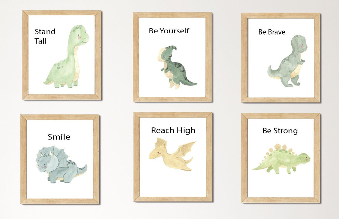Dinosaur Affirmation Wall Art Set Dinosaur Decor - Etsy Australia
