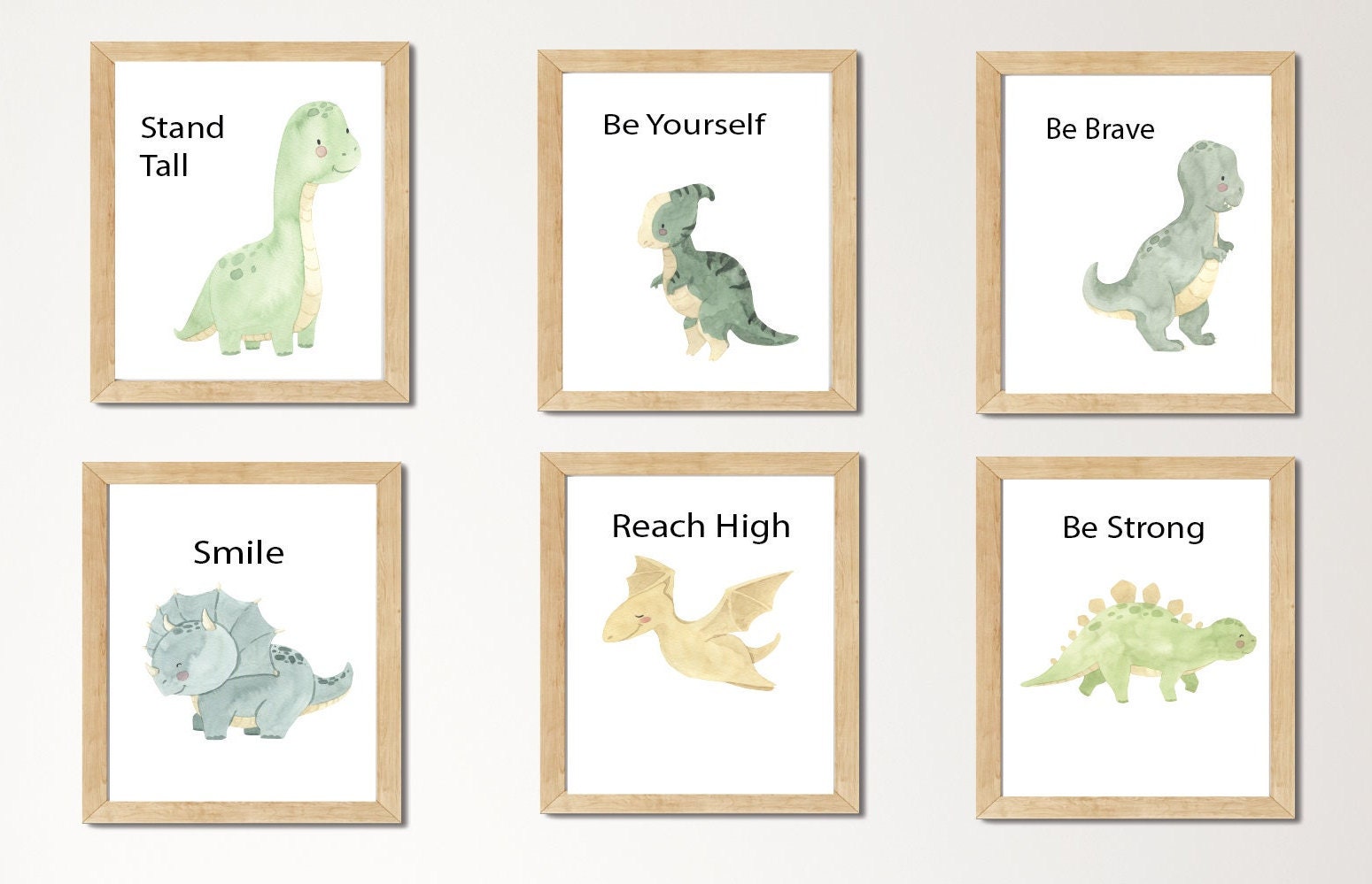 Dinosaur Affirmation Wall Art Set Dinosaur Decor - Etsy Australia