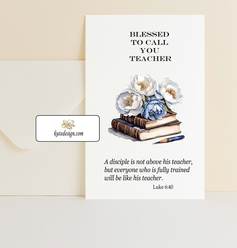 Printable Teacher Appreciation Card, Teacher Thank You Card, Spiritual ...