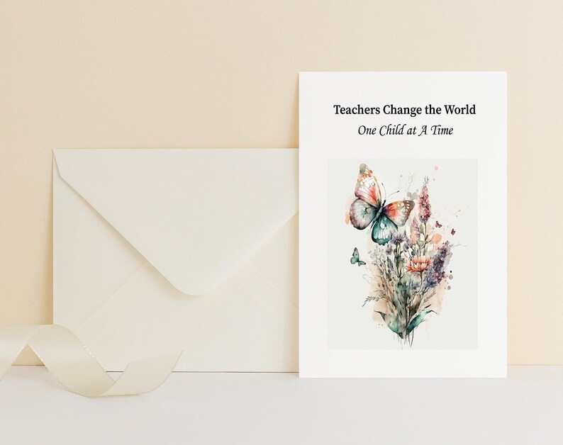 Teacher Appreciation Card, End of School Year Teacher Gift, Printable ...