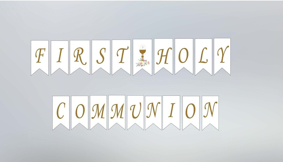First Holy Communion Banner, Printable, Communion Decoration, Digital ...