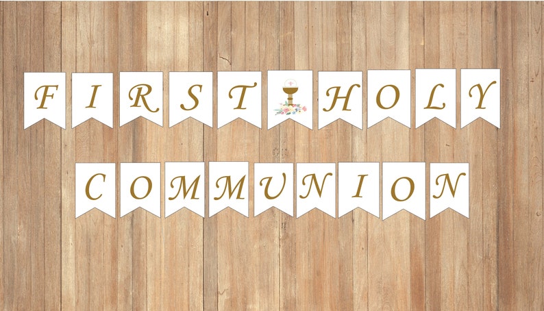 First Holy Communion Banner, Printable, Communion Decoration, Digital ...