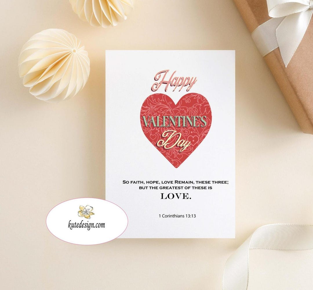 Printable Religious Valentine Card, Christian Bible Verse, Love ...