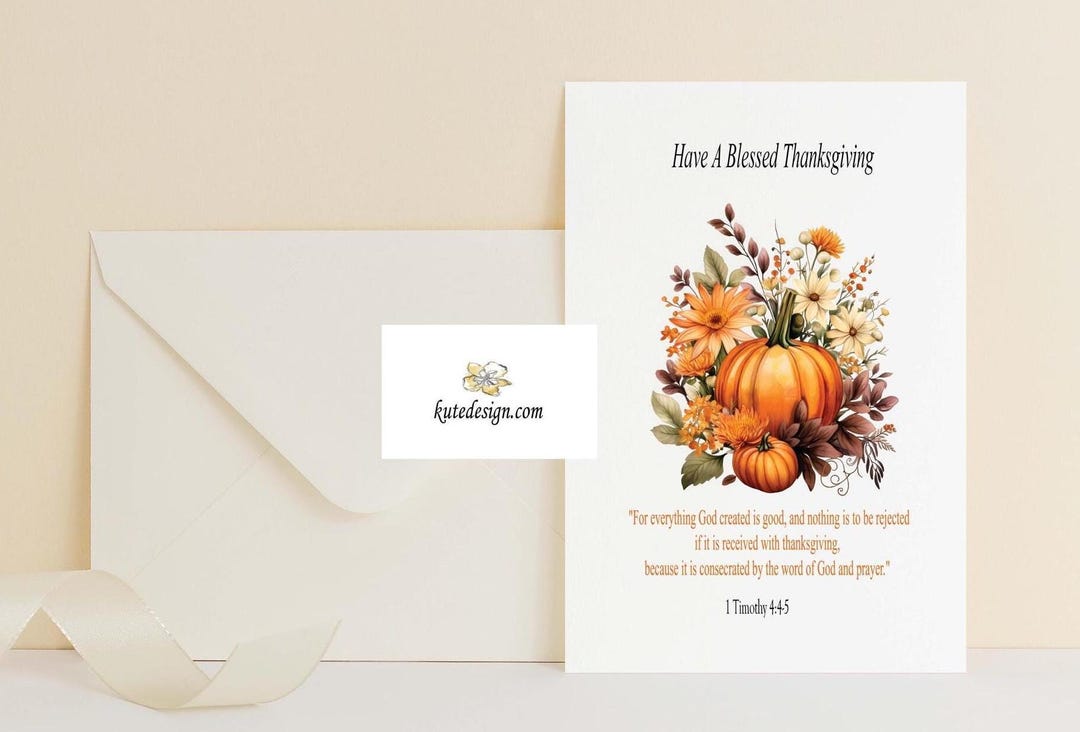 Christian Thanksgiving Card, Digital Spiritual Thanksgiving Card ...