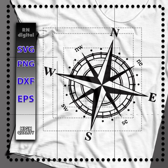 Compass SVG Compass Cut Files for Cricut Compass Digital | Etsy India