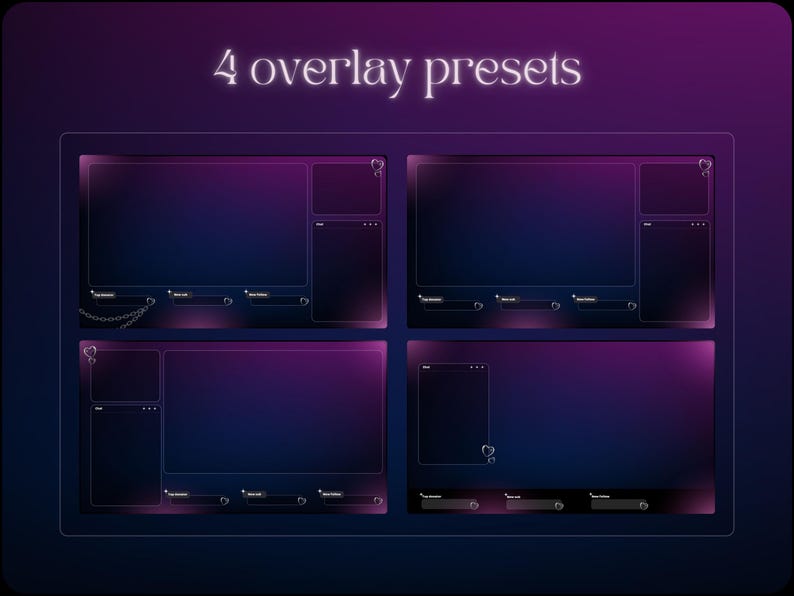Pink Spooky Chained Hearts Stream Overlay - Twitch, Youtube, Streamlabs ...