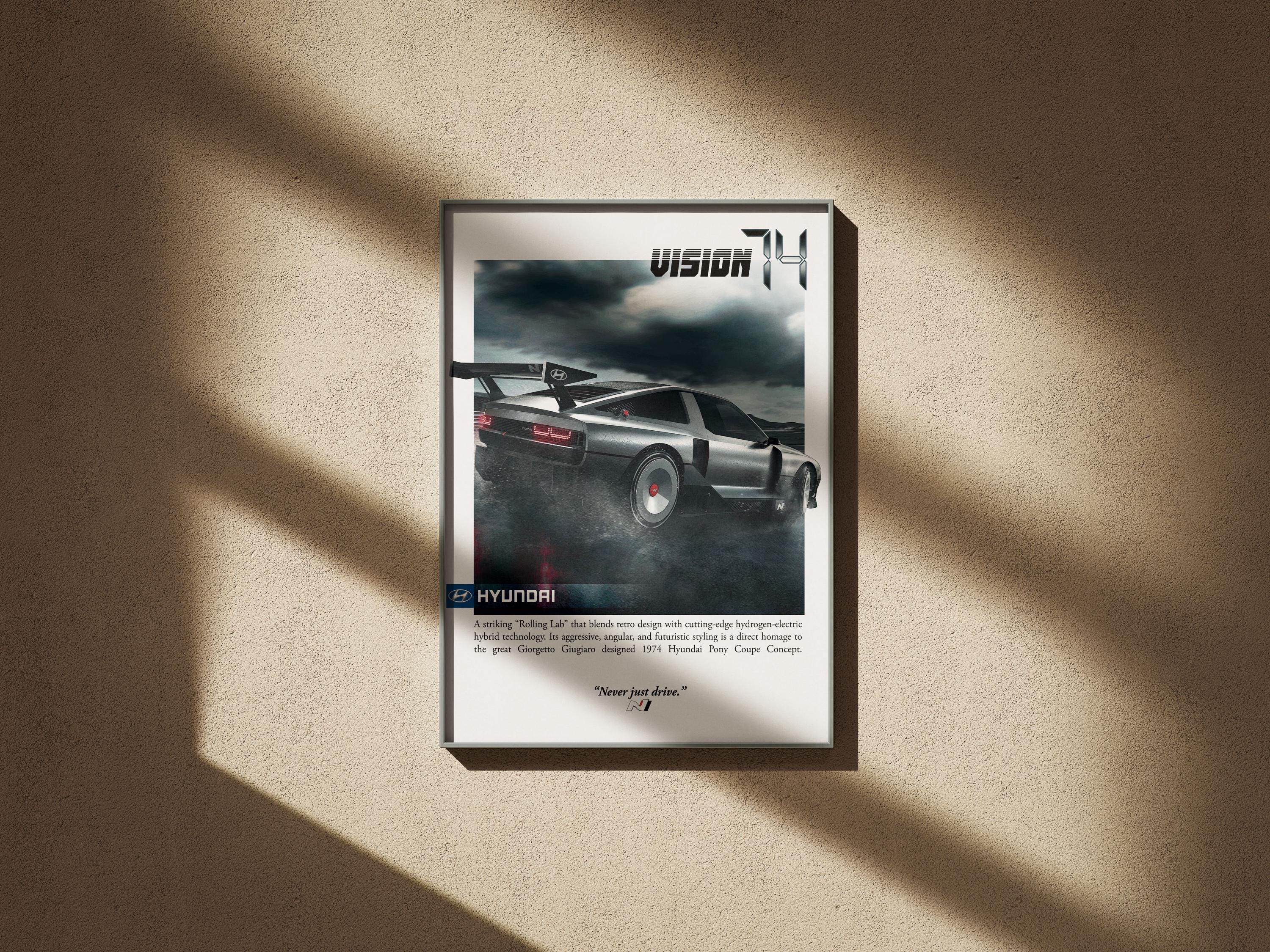 Printable Hyundai N Vision 74 Concept Digital Poster | Automotive Wall ...