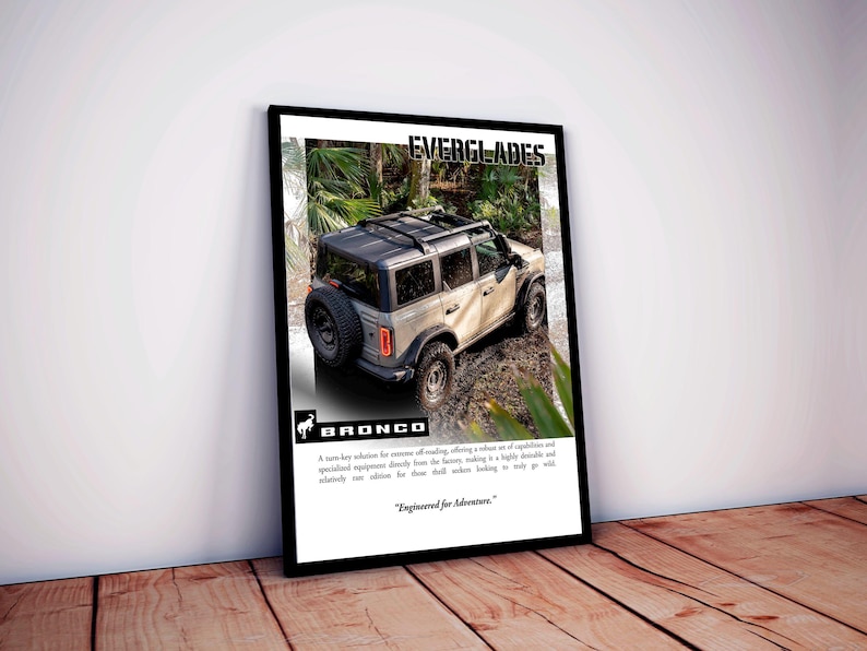 Printable 2022 Ford Bronco Everglades Poster | Off-road Vehicle Art ...