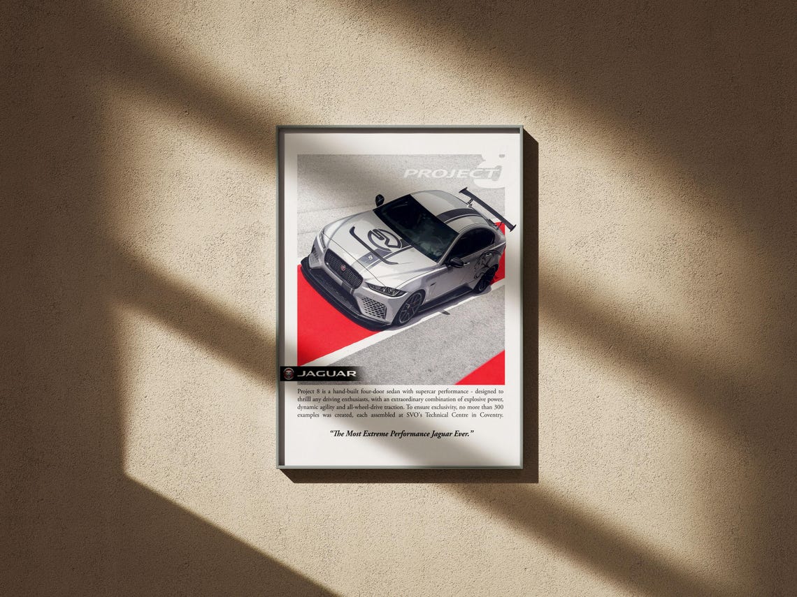 Jaguar XE SV Project 8 Art Print: High-resolution Car Poster (digital ...