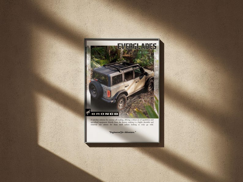 Printable 2022 Ford Bronco Everglades Poster | Off-road Vehicle Art ...