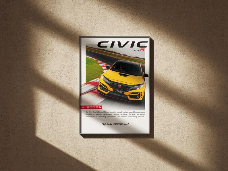Printable 2021 Honda Civic Type R Poster - Etsy