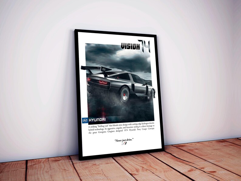 Printable Hyundai N Vision 74 Concept Digital Poster | Automotive Wall ...