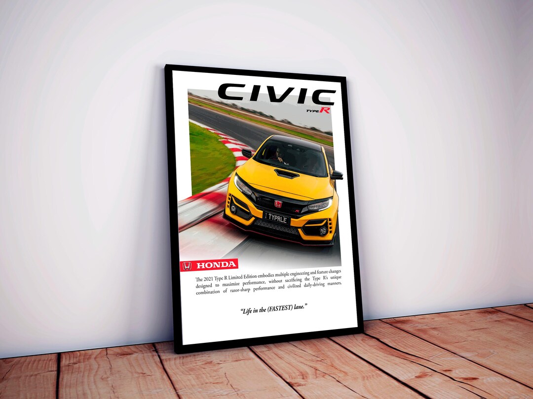 Printable 2021 Honda Civic Type R Poster - Etsy