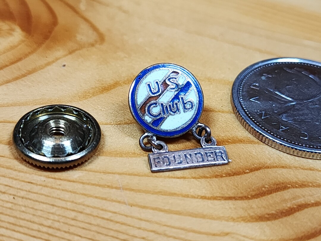 Vintage US Club Founder Enamel Pin - Red White Blue Brooch - Etsy
