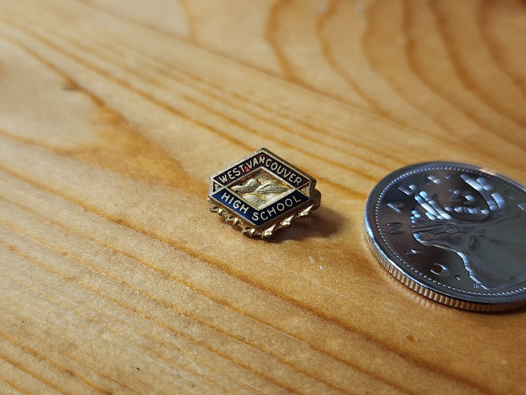 Vintage West Vancouver High School Enamel Pin - BC School Brooch - Etsy