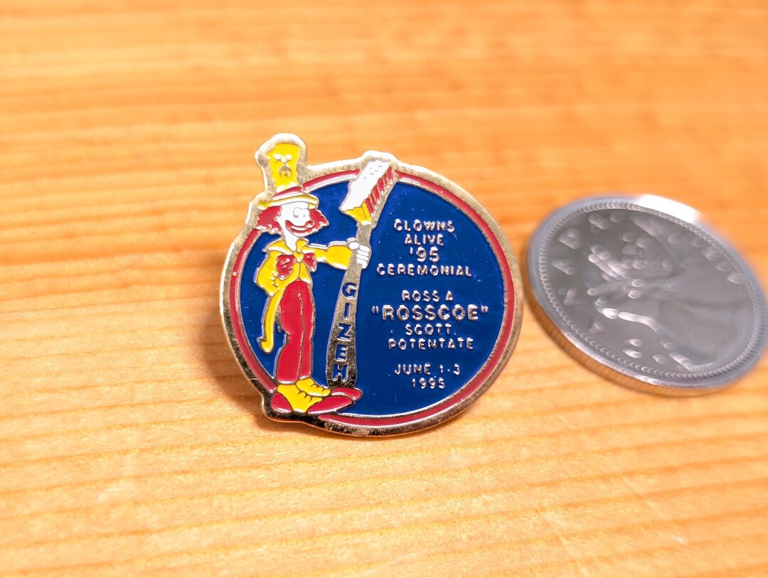 GIZEH, Clowns Alive '95 Ceremonial Ross a "rosscoe" Brooch Pin Unique ...