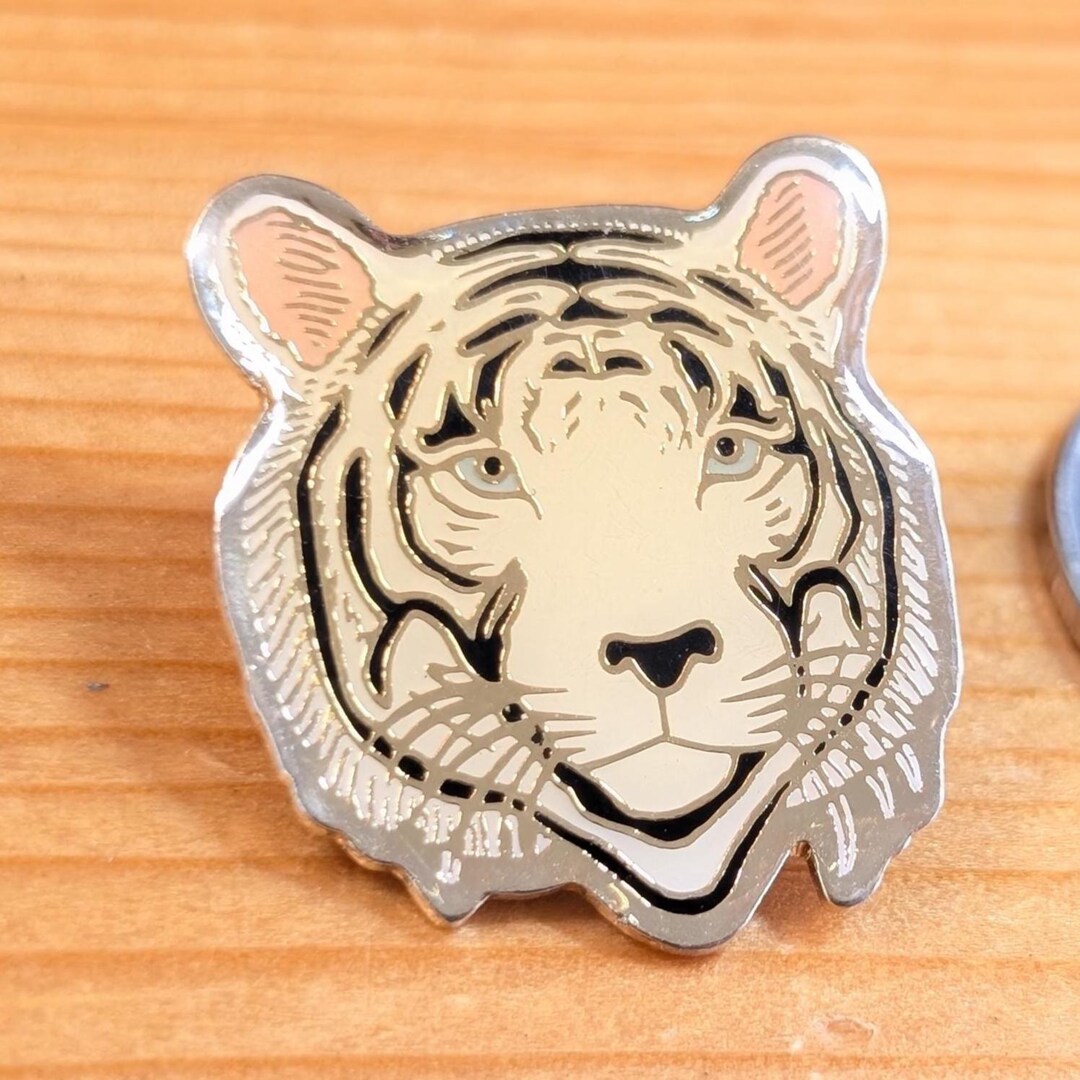 White Bengal Tiger Snow Tigers Brooch Pin Unique Rare Hat Pin Lapel Pin ...