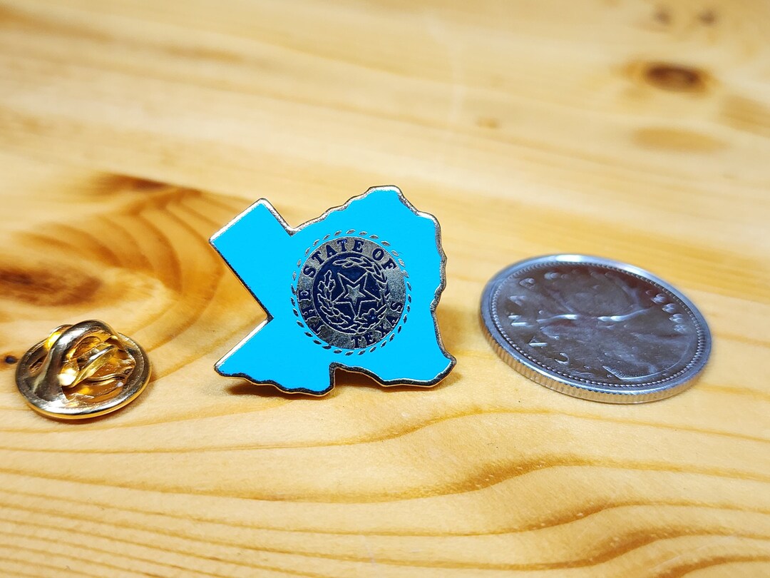 The State of Texas Blue Outline of Texas With Star in Middle Brooch Pin ...