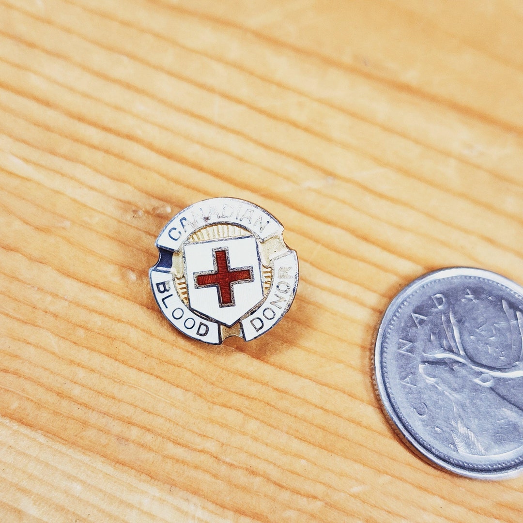 Canadian Blood Donor - Beautiful Vintage Sterling Screw Back Brooch Pin ...