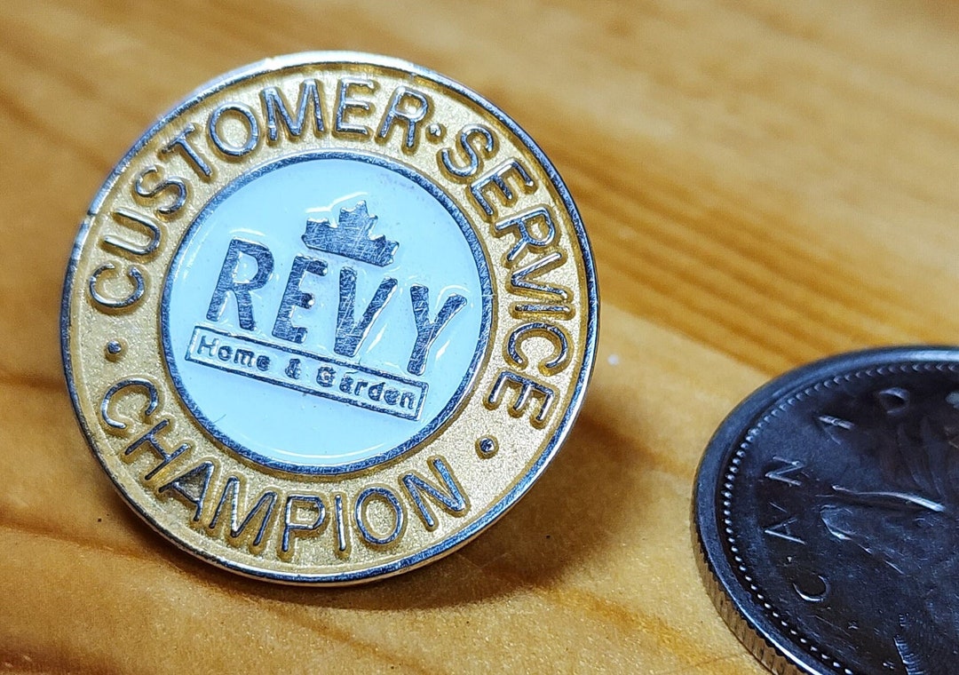 Vintage Enamel Lapel Pin, REVY Home & Garden Customer Service Champion ...