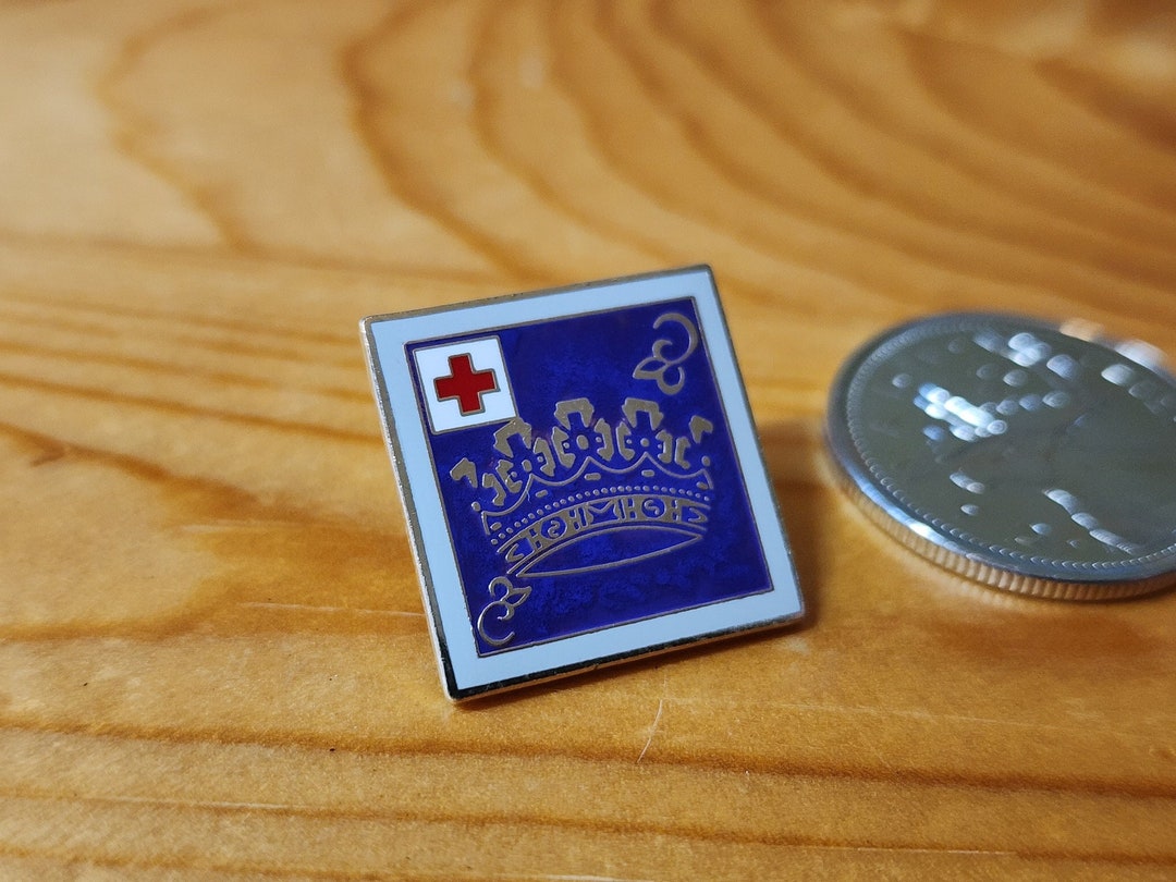 Canadian Red Cross - Blue Crown - Brooch Pin Unique Rare Hat Pin Lapel ...